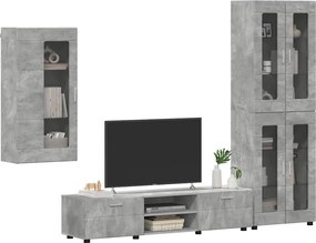 Sestava TV skříněk FLORIN 3 ks Betonově šedá Kompozitní dřevo 3397947