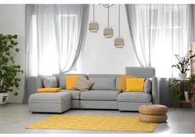 Závěsné svítidlo Boho Spider, 3x jutové/šedé textilní stínítko