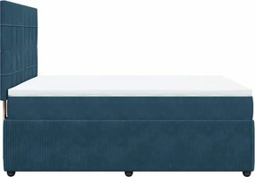 Box spring postel s matrací modrá 160 x 200 cm samet 3294686
