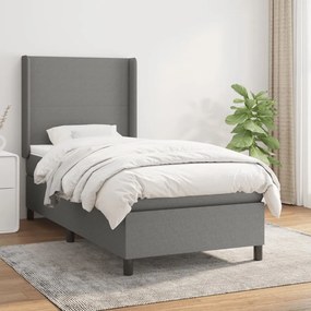 vidaXL Box spring postel s matrací 100 x 200 cm textil [3131252] Barva: Tmavě šedá