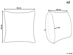 Sada 2 polštářů se vzorem mráčků růžové 45x45 cm IPOMEA Beliani