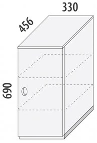 Domestav - DOMINO Skříň dvířková hloubka 456 buk cink, mořený