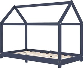 Rám dětské postele šedý masivní borovice 70 x 140 cm 283352