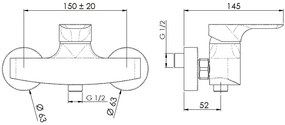 HOPA Nástěnná sprchová baterie  ARNO 3114 - černá matná BAREI3114