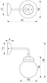 Nástěnné svítidlo HYDRO 1 1xE14/60W/230V