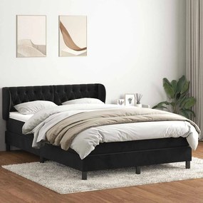 Box spring postel s matrací černá 160x210 cm samet 3317783