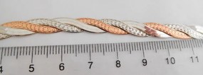 Klenoty Budín Stříbrný pletený náhrdelník (řetízek) - růžové zlacení 42cm 12,95gr 030498400027