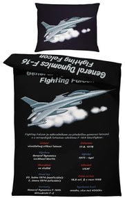Povlečení F-16 Fighting Falcon (Rozměr : 1x150/200 + 1x60/50)
