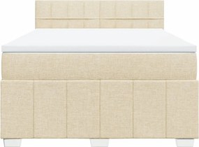 Box spring postel s matrací krémová 140x200 cm textil 3289396