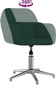 Otočné jídelní židle 2 ks tmavě zelené textil 3103035