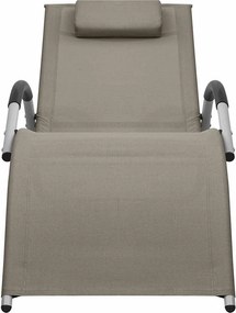 Zahradní lehátko textilen taupe a šedé 310515