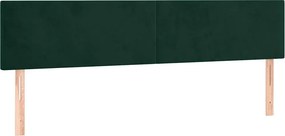 Box spring postel s matrací a LED tmavě zelená 200x200 cm samet 3134306
