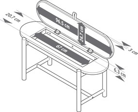 Tchibo - Lavice z masivního dřeva s polstrováním a úložným prostorem - barva: šedá