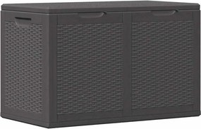 Zahradní úložný box 180 l černý PP ratan 151228
