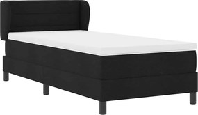 Postel s boxspringem s čelo Černá 90 x 190 cm textil 3339935