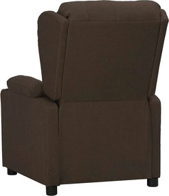 Polohovací křeslo tmavě hnědé textil 339053