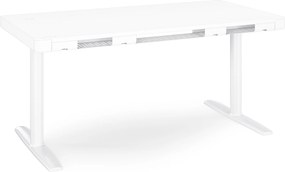 Elektrický psací stůl sit-stand se zásuvkou a bezdrátovou nabíječkou Qi bílý, 1400 mm: ELLIS
