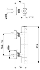 KFA Armatura 5736-010-81 - Termostatická sprchová baterie MOZA matná černá