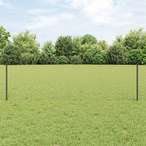 Hexagonální plot s podpěrou 50 x 0,6 m Ocel potažená PVC Šedá 3336888