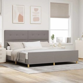 Rám postele s čelo Taupe 200 x 200 cm textil 3344757
