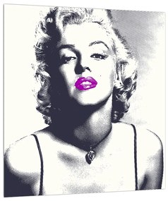 Obraz Marilyn Monroe s fialovými rty (30x30 cm)
