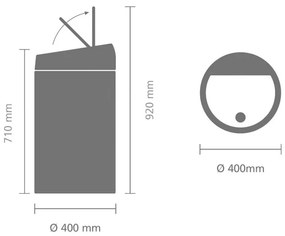 Brabantia TOUCH BIN Dotykový odpadkový koš 60 l - leská ocel - černé víko