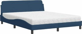 Postel s matrací Dover modrá 160 x 200 cm textil 3208430
