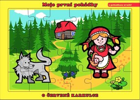 _Ostatní 1_ PUZZLE O Červené Karkulce 24 dílků skládačka v rámečku s pohádkou 2v1 11400305