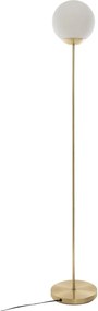 Stojací lampa s kulatým stínítkem, kov, zlato, 134 cm