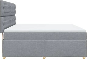 Box spring postel s matrací světle šedá 180 x 200 cm textil 3293666