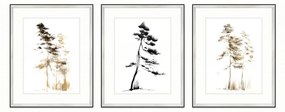 Triptych s motivem borovic do interiérů ve stylu Japandi a Modern Classic – Série Borovice | Anna Borkowska