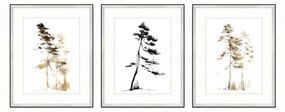 Triptych s motivem borovic do interiérů ve stylu Japandi a Modern Classic – Série Borovice | Anna Borkowska