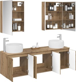 Sada koupelnových skříněk 5 ks Dub artisan Kompozitní dřevo 3406534