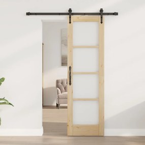Posuvné dveře ORKDAL 61 x 198,5 cm Masivní borové dřevo a sklo 3332433
