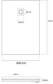 Gamma Erga Oldaf, SMC obdélníková sprchová vanička 150 x 80 cm, bílá matná, ERG-GMA-OL-80150