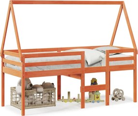 Patrová postel se střechou voskově hnědá 75 x 190 cm borovice 3282103