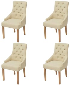 Jídelní židle 4 ks krémové textil,  274425
