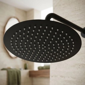Rea Rea, kulatá dešťová sprchová hlavice, JS-P014B, 30cm, černá matná, REA-P8603