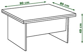 Mazzoni SOLO bílý lesk, šedý lesk, rozkládací, zvedací konferenční stůl, stolek