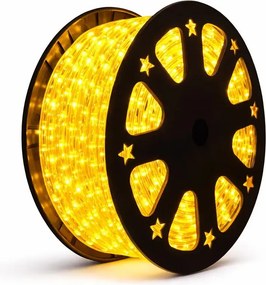 Easy Fix světelná LED hadice venkovní, 50 m, žlutá, 1500 diod, čirý kabel, IP44, cívka