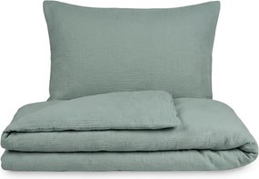 Kvalitex Mušelínové povlečení světle zelené 1x 140/200, 1x 70/90cm