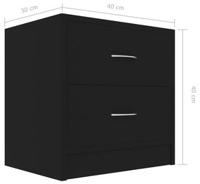 vidaXL Noční stolky 2 ks černé 40 x 30 x 40 cm dřevotříska