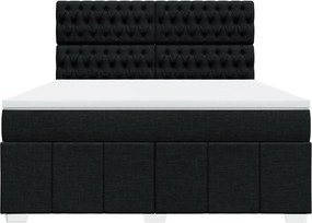 Box spring postel s matrací černá 180x200 cm textil 3291756