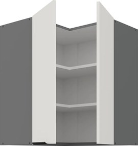 ARIA aw | horní kuchyňská skříňka 60x60 GN-72 2F (90°) rohová s policemi | 60x60 cm | antracit/bílá
