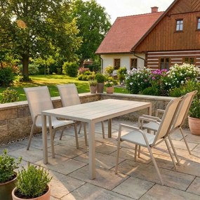 Vikio Zahradní jídelní set 150x90 pro 4 osoby bežová AZS156BE-4
