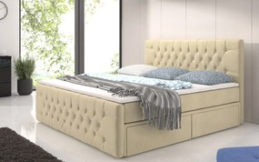 Boxspring postel SOGNARE s úložným prostorem, eko kůže Velikost postele: 120 × 200 cm, Barva EKO kůže: Béžová EKO kůže, Výběr matrace: Taštičková…
