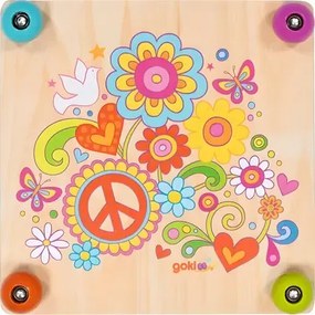 GOKI Dřevěný lis na rostliny do herbáře Flower Power / 17,5 × 17,5 cm