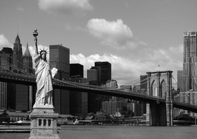 Fototapeta na zed' Brooklynský Most a Socha Svobody | 360 x 254 cm | DFTS1300