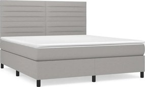 Box spring postel s matrací světle šedá 160 x 200 cm textil 3141865