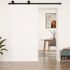 Posuvné dveře bílé 100 x 1,8 x 204,5 cm masivní borové dřevo